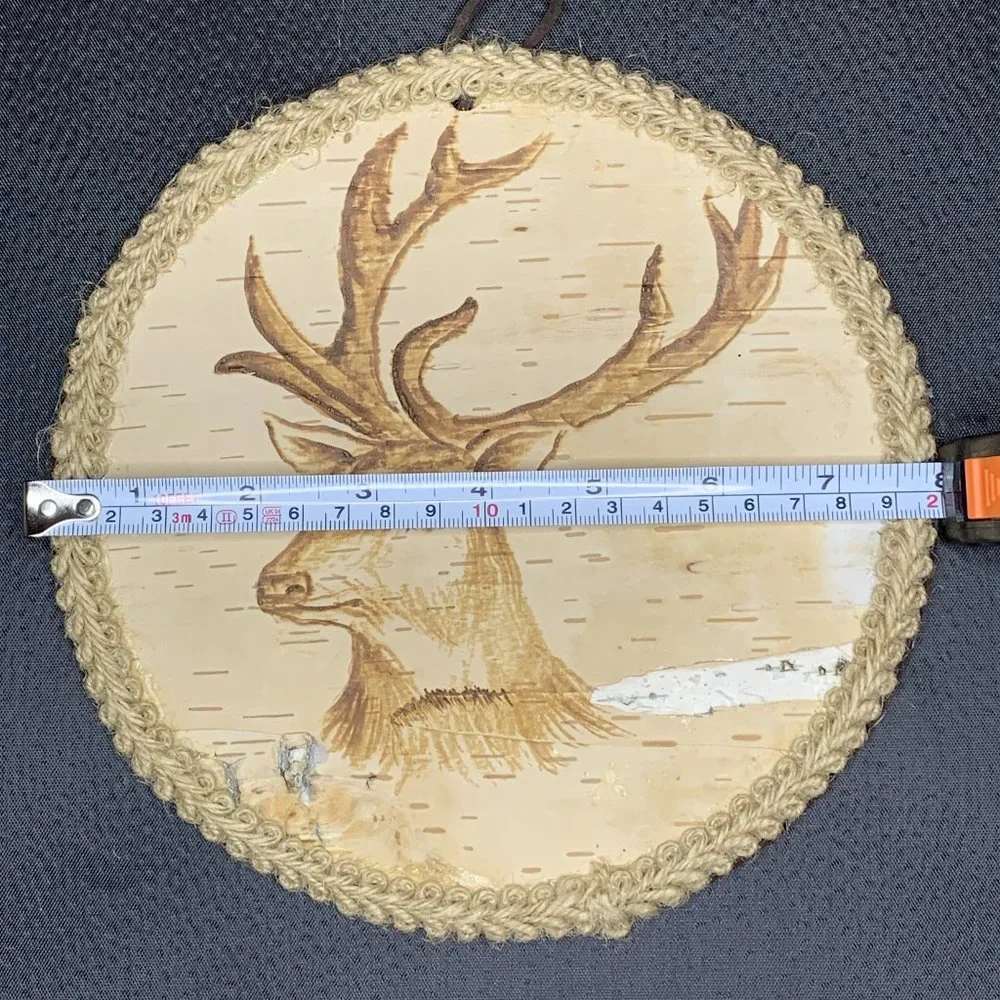 Handmade | Wall Decor | Handmade Birch Bark Pyrography Reindeer ...
